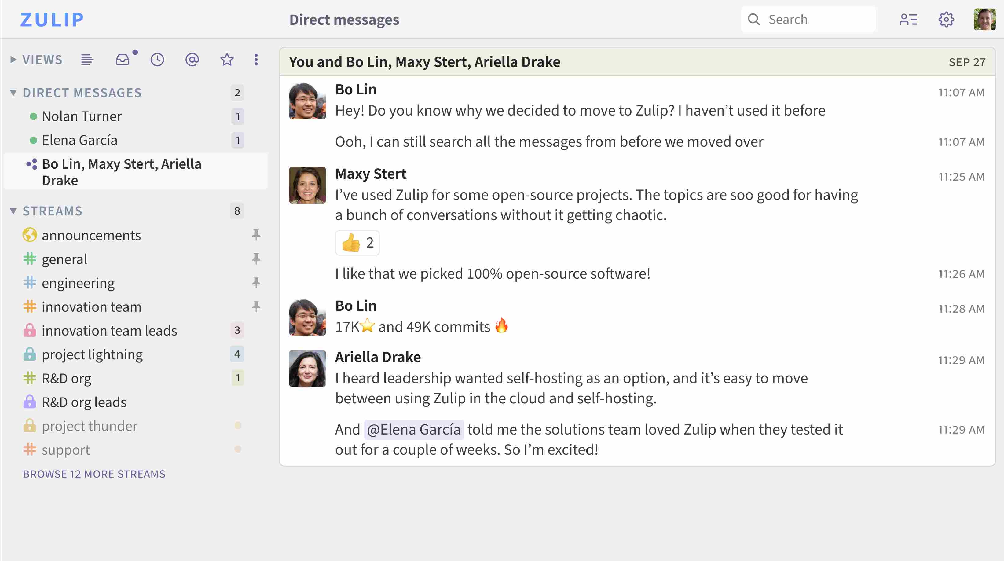 Zulip — organized team chat